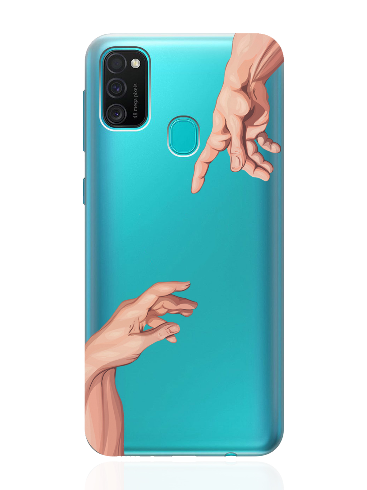 Чехол MustHaveCase для Samsung Galaxy M21 Сотворение Адама прозрачный