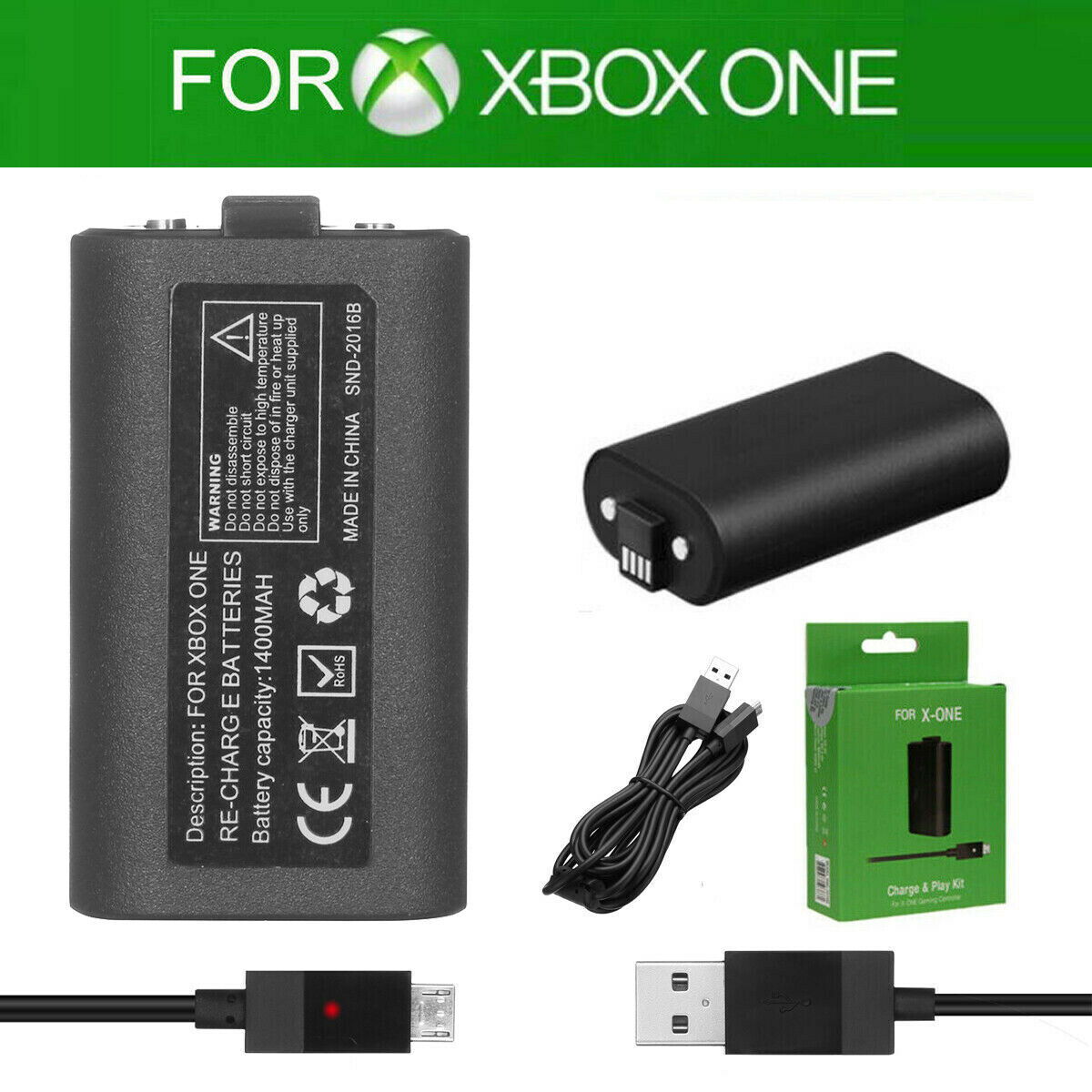 Набор аксессуаров для геймпада NoBrand Charge and Play Kit для Xbox One